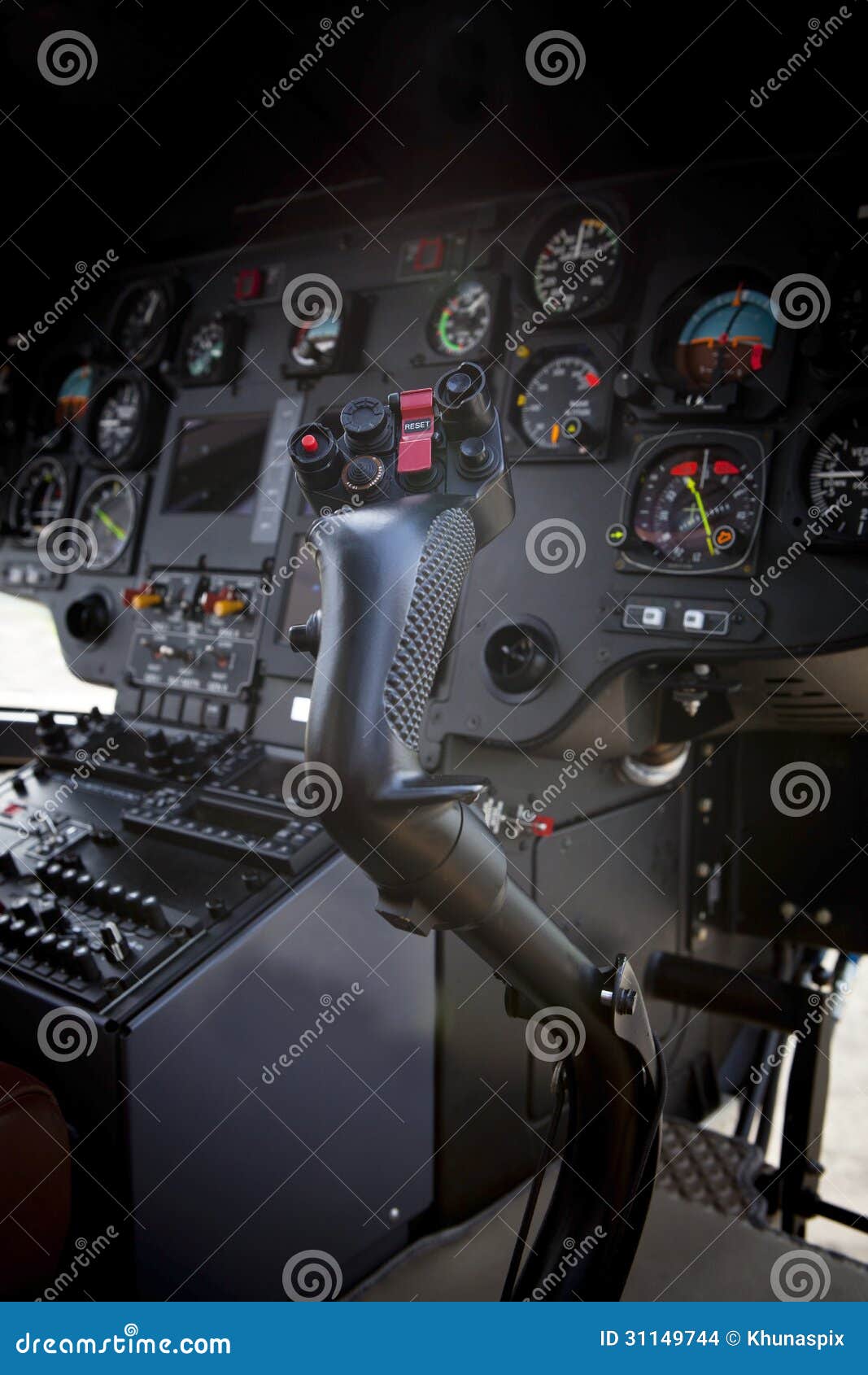 Control Stick in Helicopter Cockpit Stock Photo - Image of chopper ...