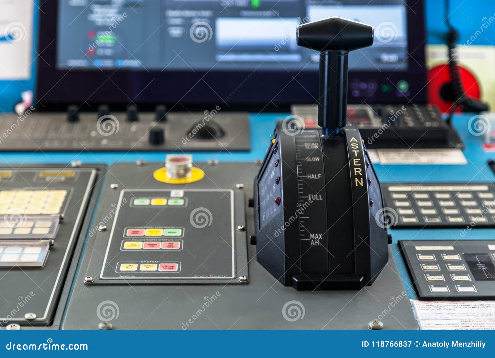 Control Stick of a Cargo Ship in Full Ahead Mode. Stock Image - Image ...