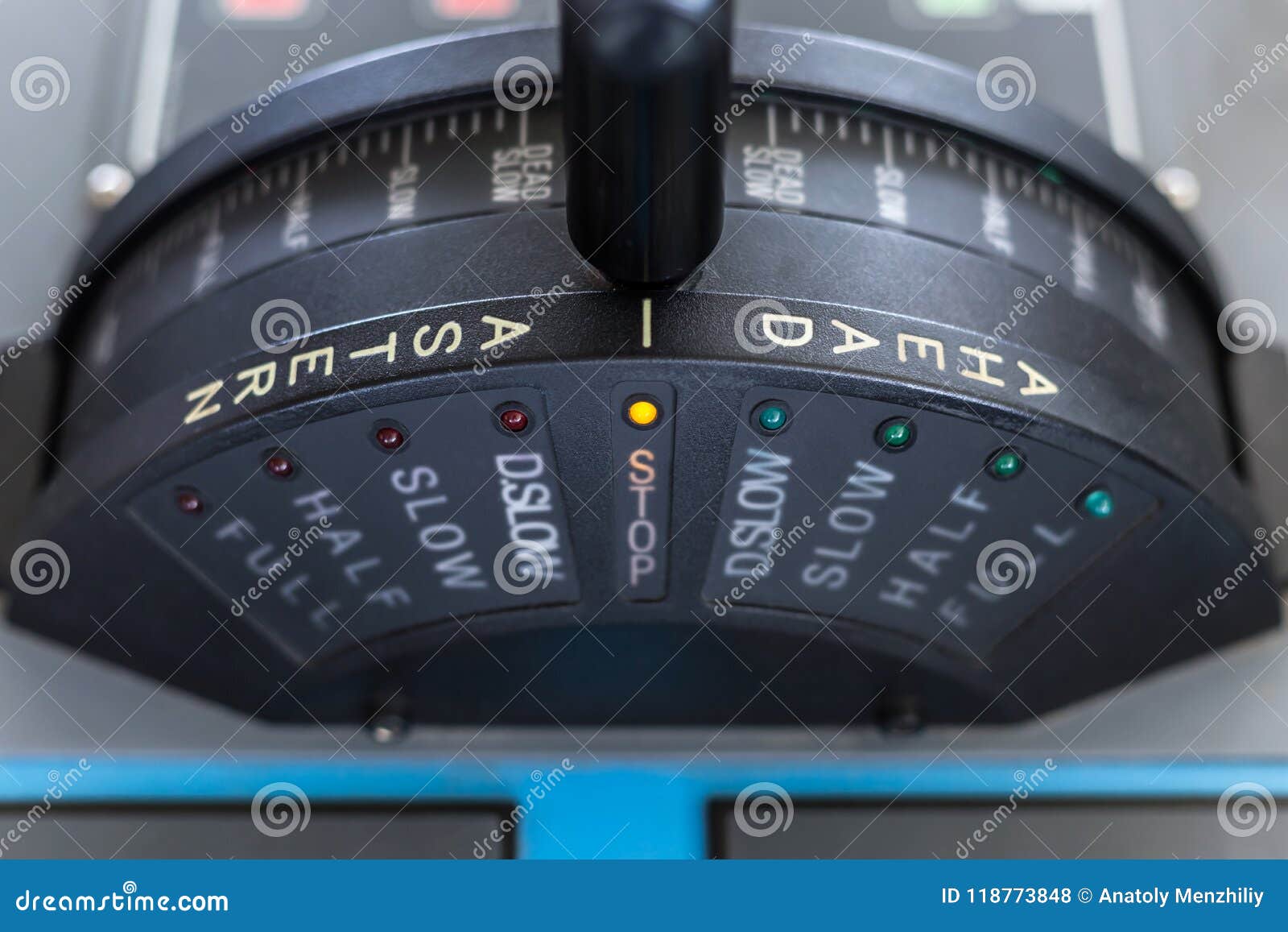 Control Stick of a Cargo Ship in Stop Position. Stock Photo - Image of ...