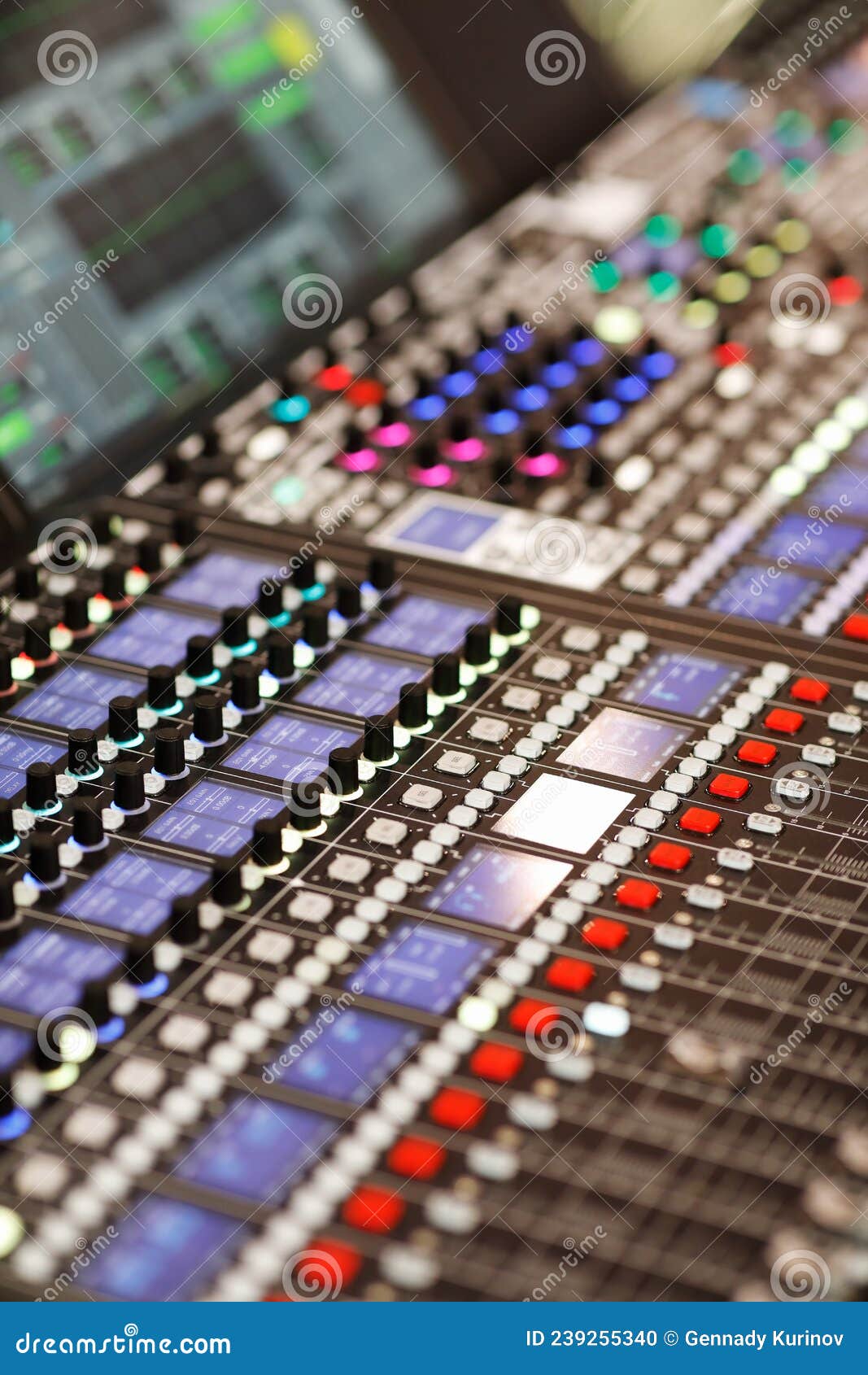 Control Surface of a Digital Sound Mixing Console Stock Photo - Image ...