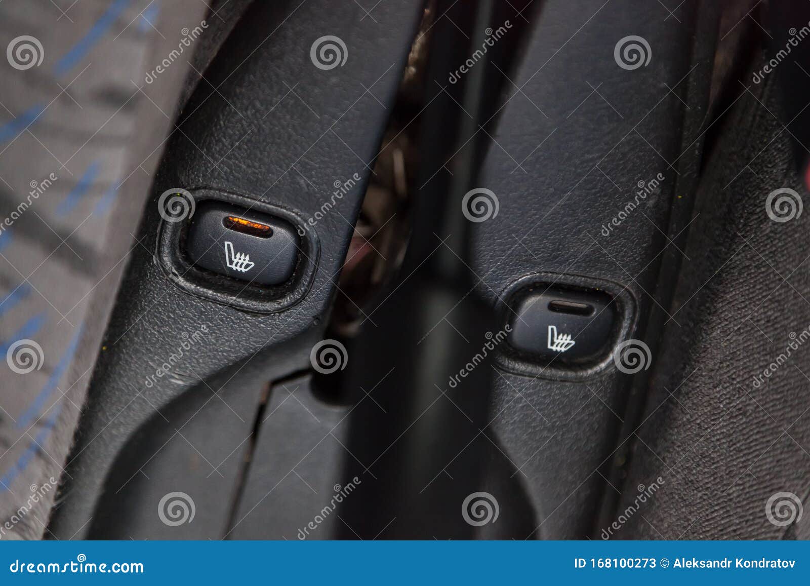 Control Switch Heated Two Front Seats on Car Dashboard with Plastic ...