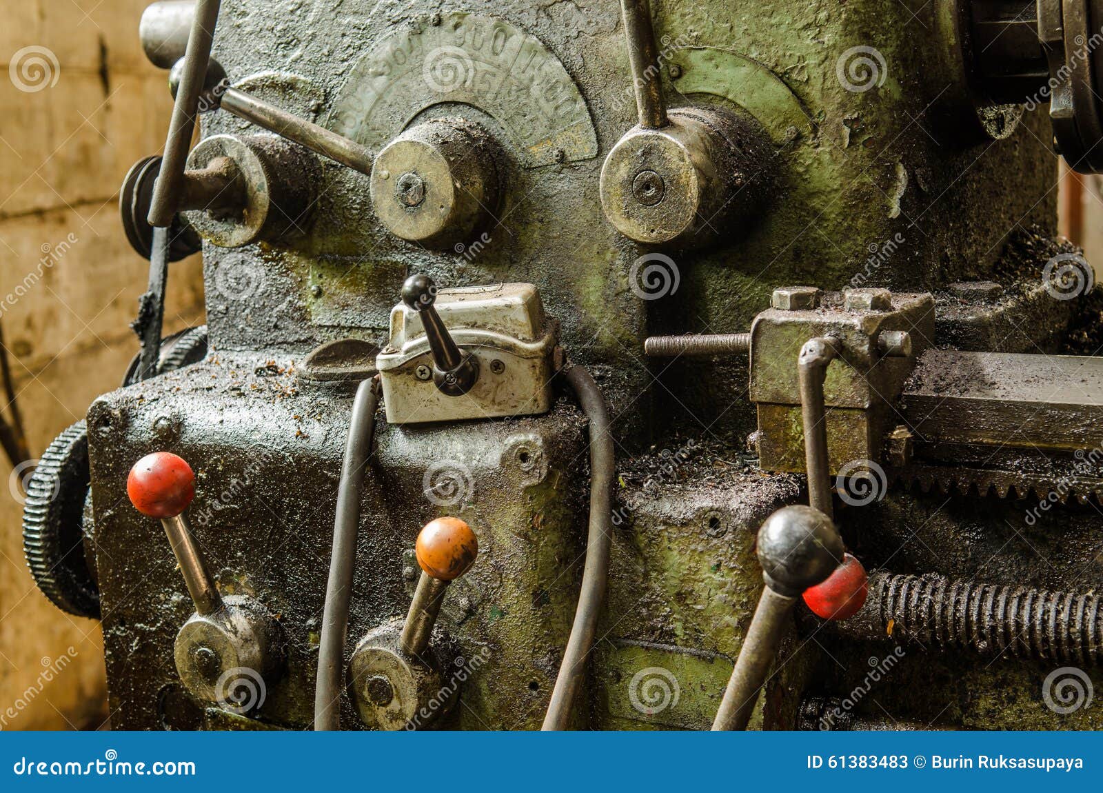 Control Switch on Old Machine. Stock Image - Image of render, equipment ...
