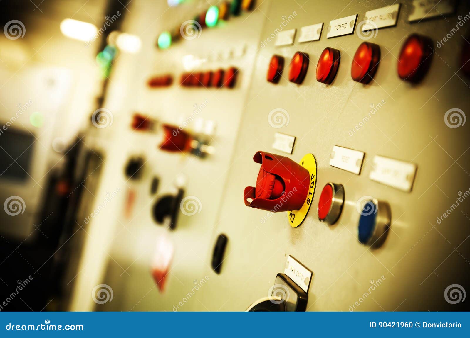 Control Switch Panel of Industrial Equipment with Buttons Aboard Stock ...