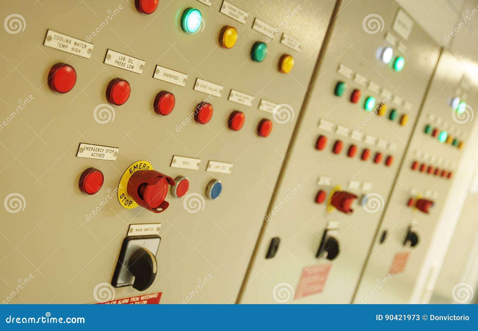 Control Switch Panel of Industrial Equipment with Buttons Aboard Stock ...