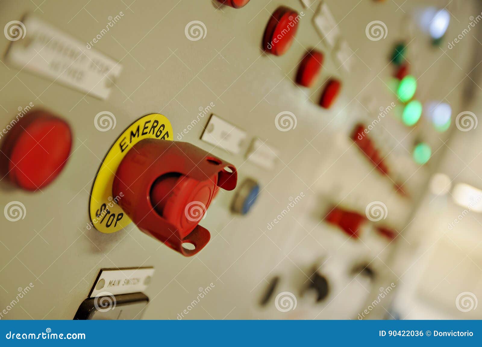 Control Switch Panel of Industrial Equipment with Buttons Aboard Stock ...