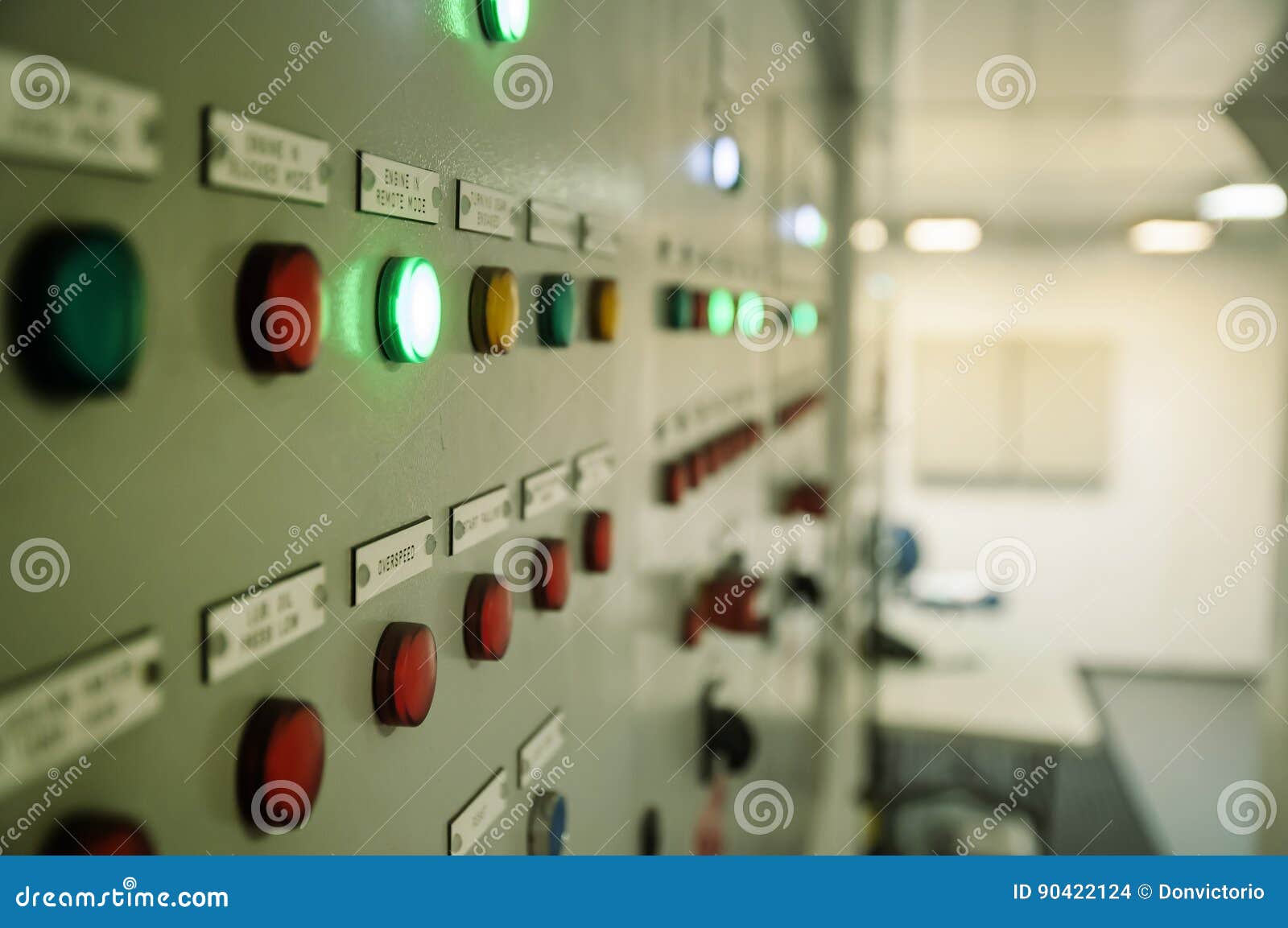 Control Switch Panel of Industrial Equipment with Buttons Aboard Stock ...