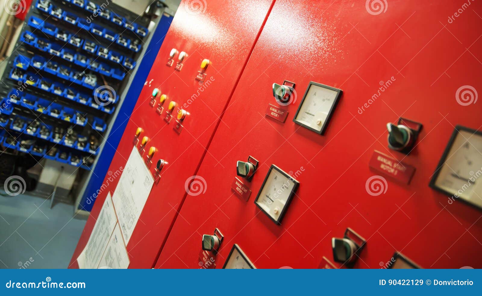 Control Switch Panel of Industrial Equipment with Buttons Aboard Stock ...