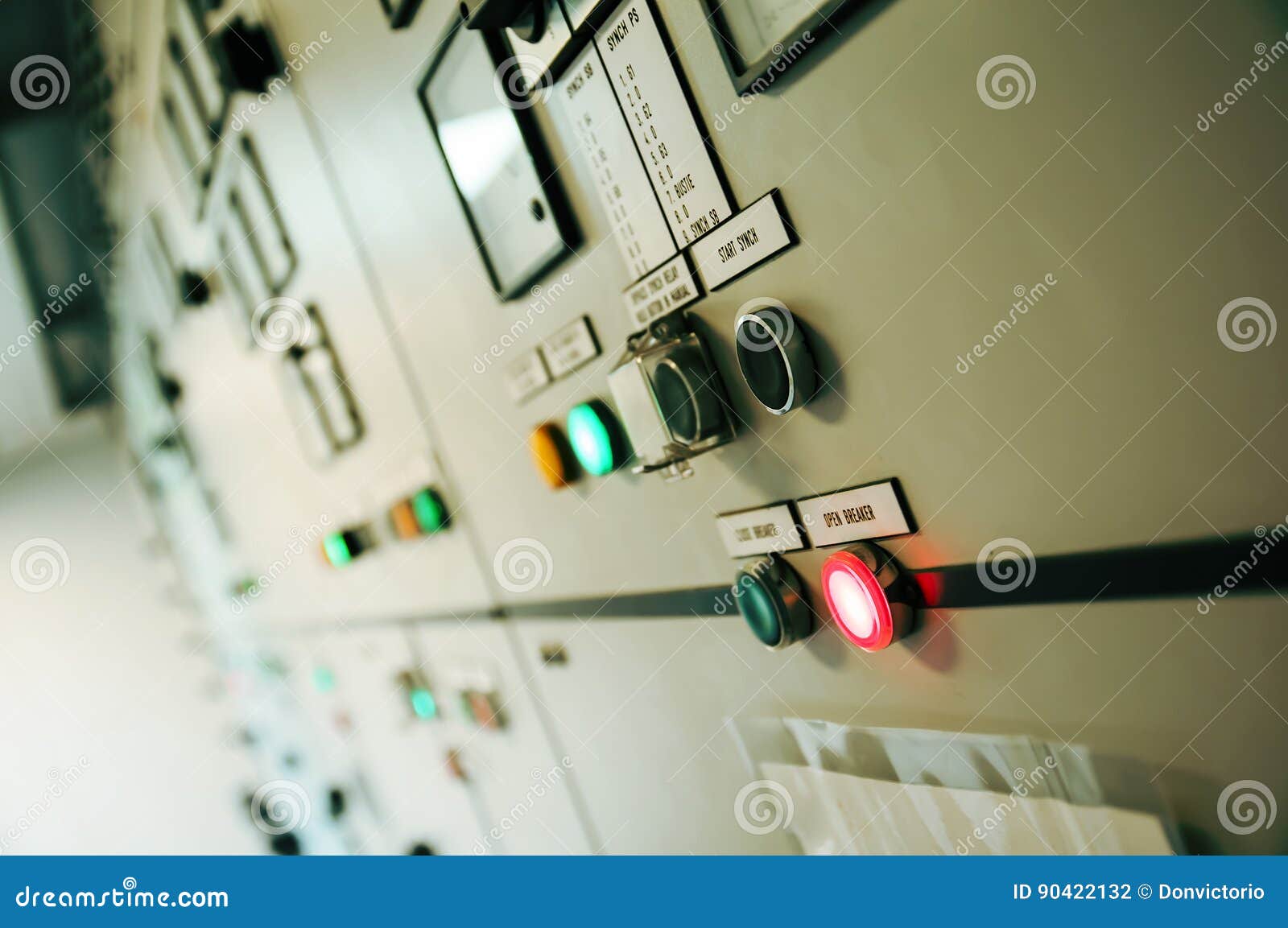 Control Switch Panel of Industrial Equipment with Buttons Aboard Stock ...