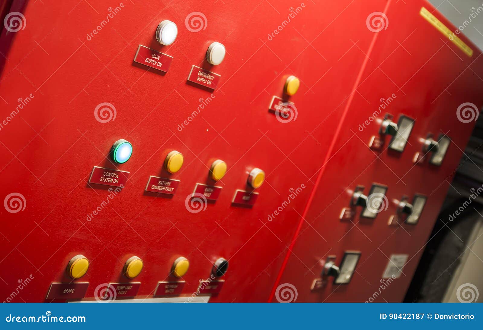 Control Switch Panel of Industrial Equipment with Buttons Aboard Stock ...