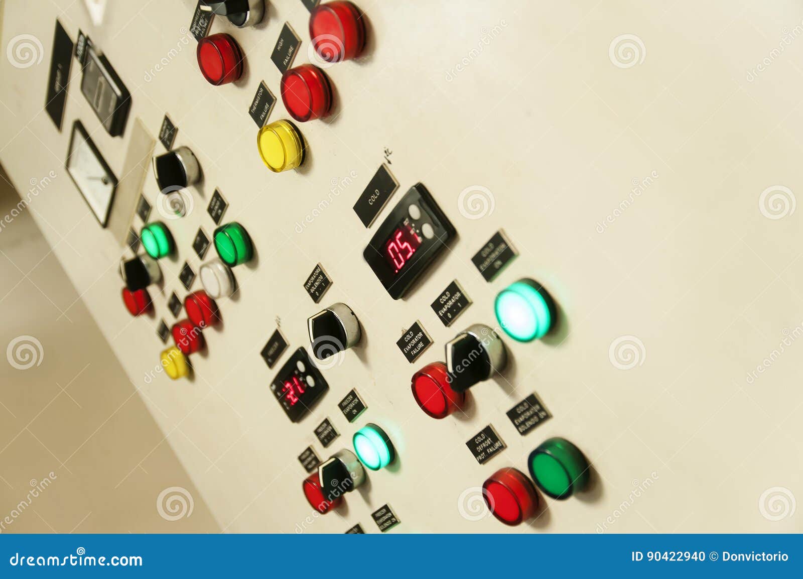 Control Switch Panel of Industrial Equipment with Buttons Aboard Stock ...