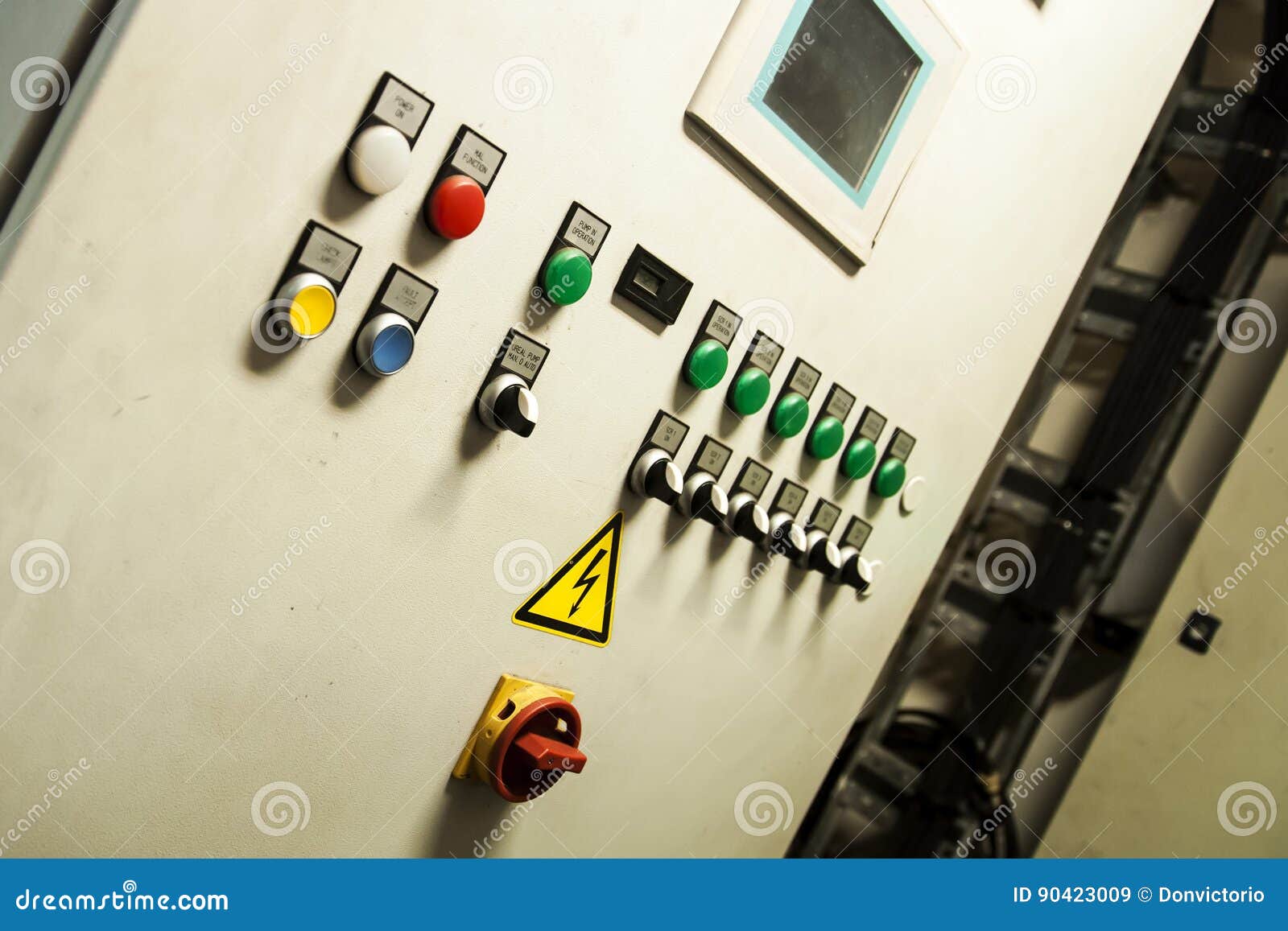 Control Switch Panel of Industrial Equipment with Buttons Aboard Stock ...