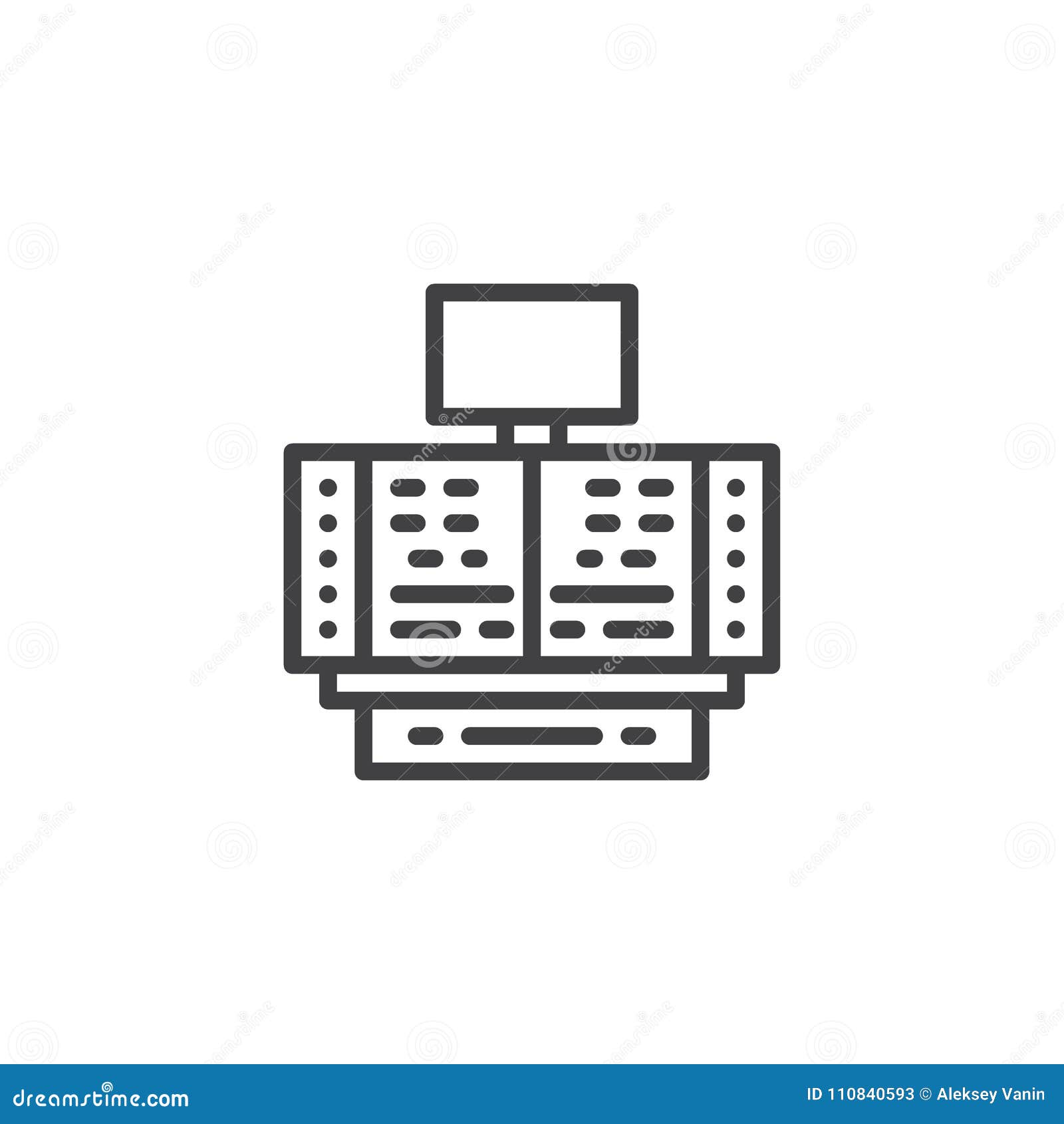 Control System Panel Outline Icon Stock Vector - Illustration of ...