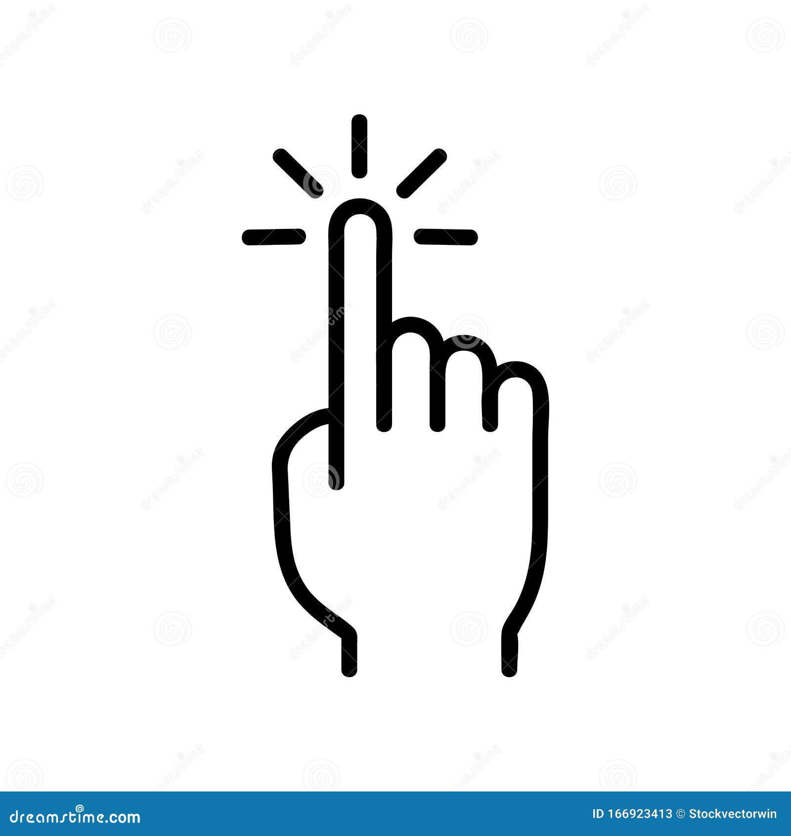 Control on the Touchscreen Icon Vector. Isolated Contour Symbol ...