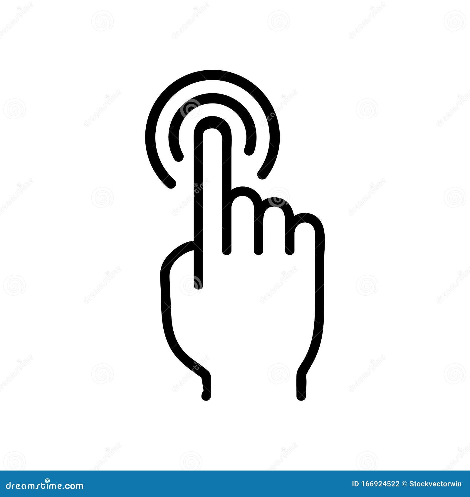 Control on the Touchscreen Icon Vector. Isolated Contour Symbol ...
