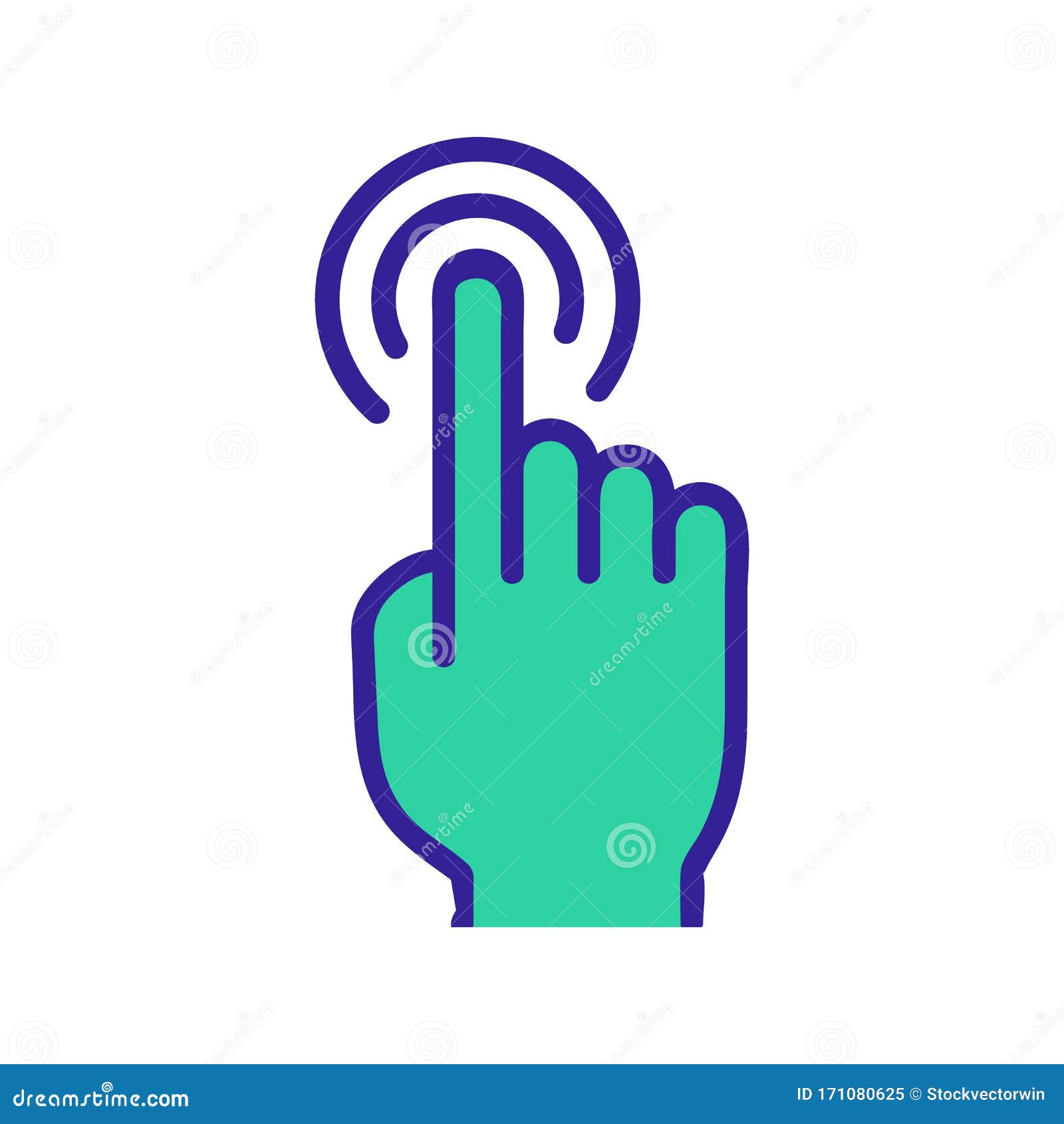 Control on the Touchscreen Icon Vector. Isolated Contour Symbol ...