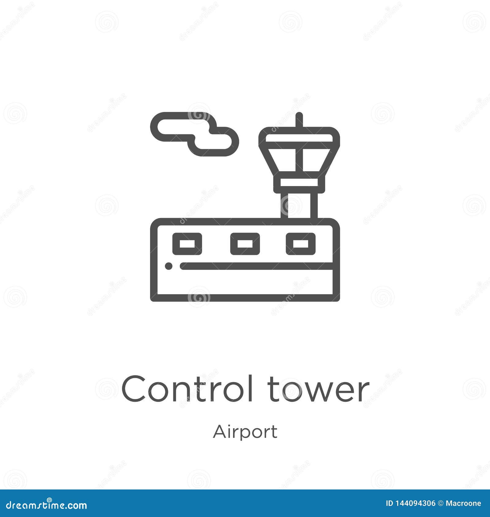 Control Tower Icon Vector from Airport Collection. Thin Line Control ...