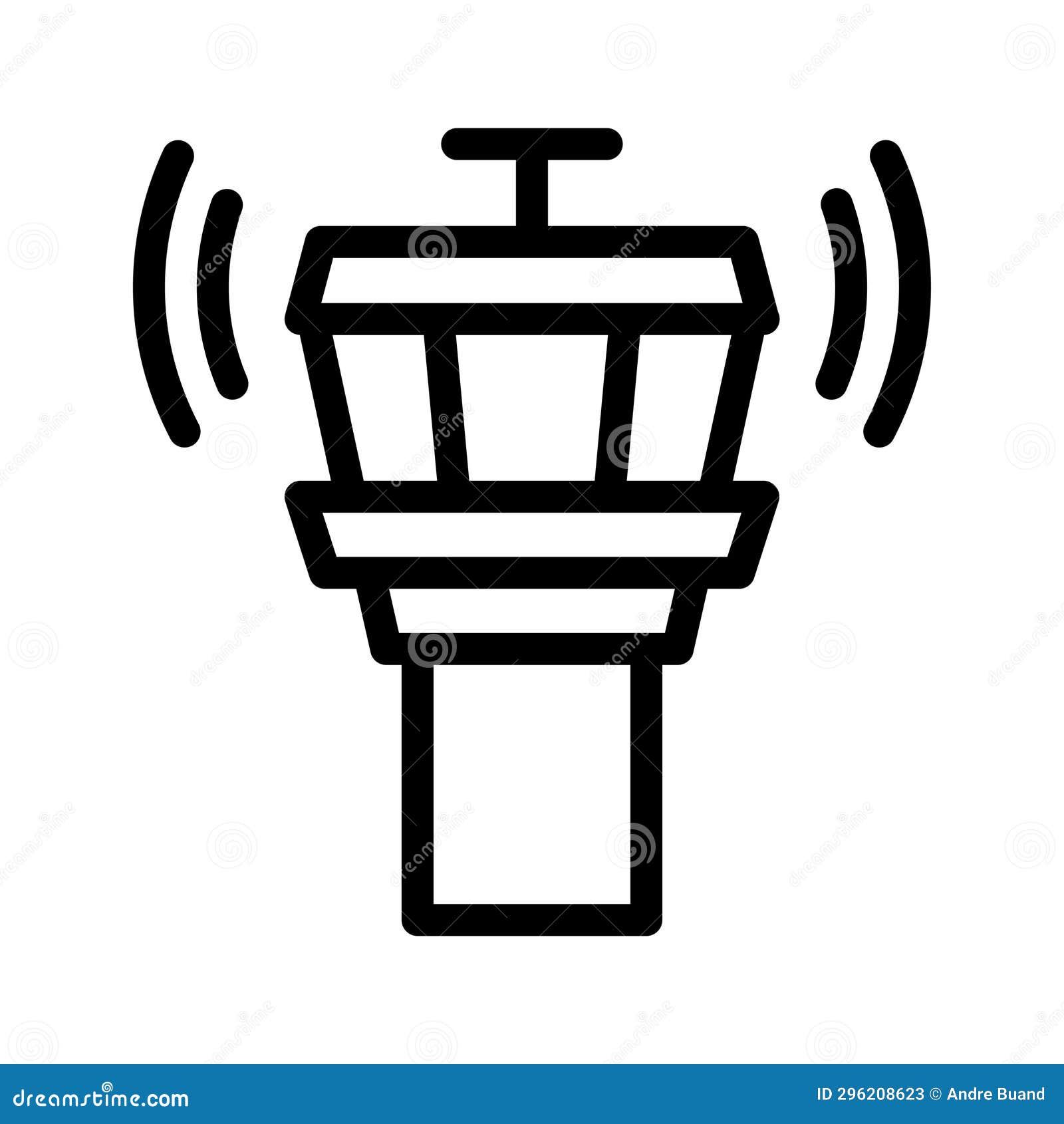 Control Tower Line Icon Illustration Vector Graphic Stock Vector ...