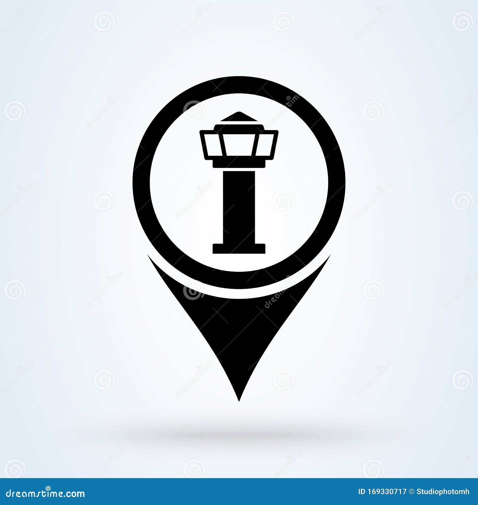 Control Tower Map Pin. Simple Vector Modern Icon Design Illustration ...