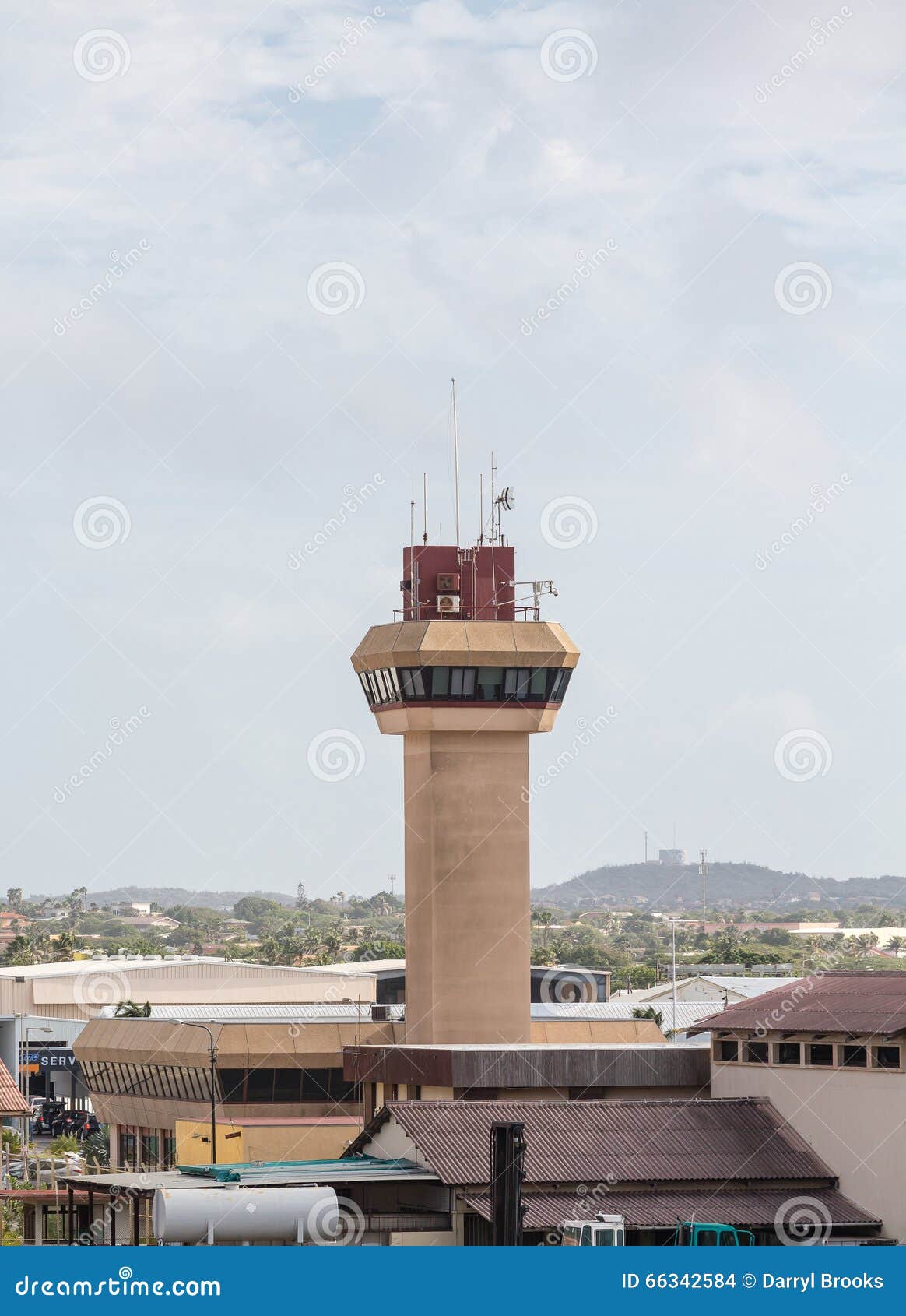 Control Tower at Small Airport Under Sky Stock Photo - Image of ...