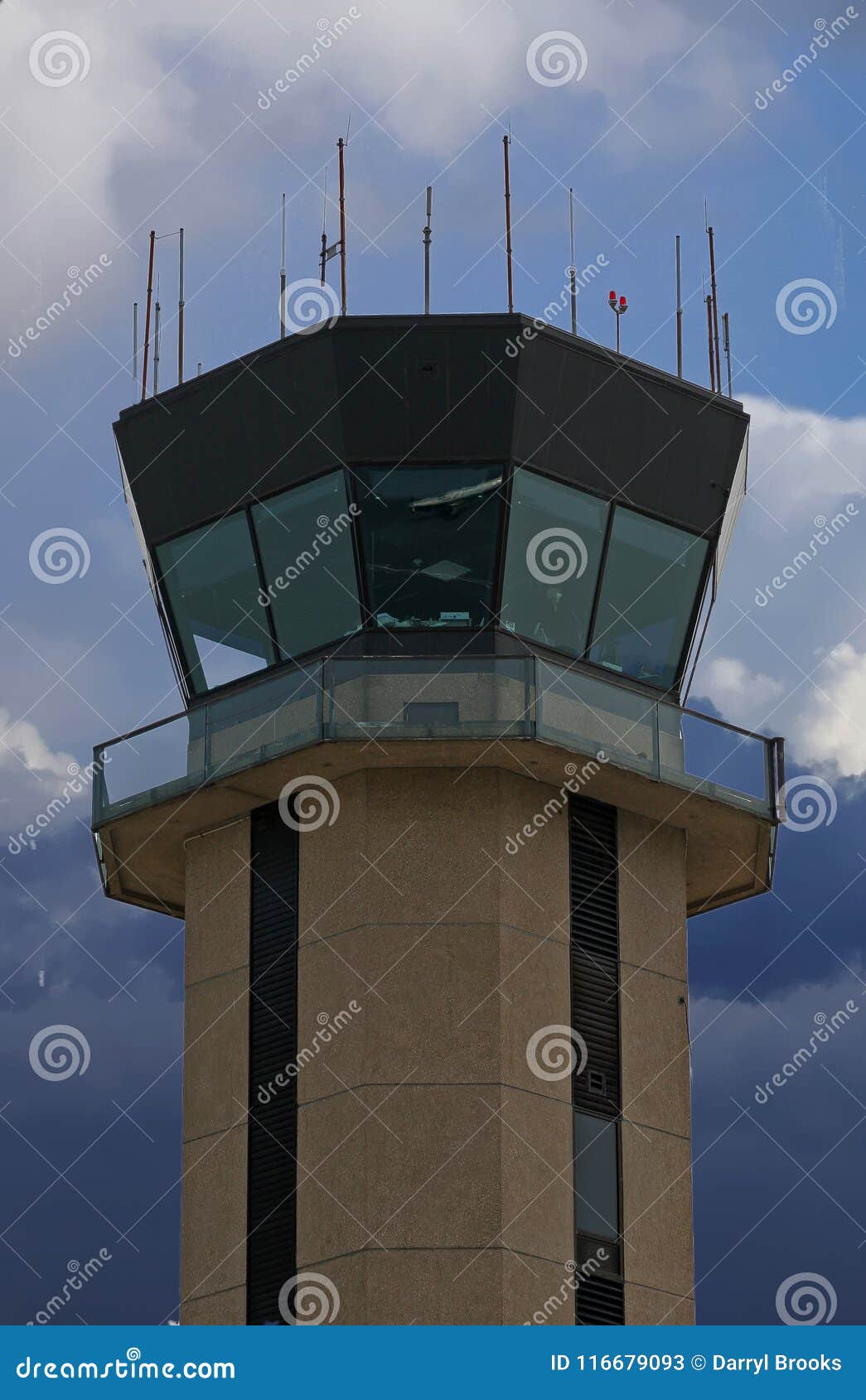 Control Tower in Storm Clouds Stock Image - Image of modern, aviation ...