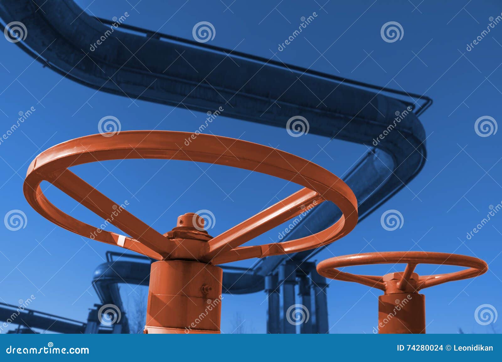 Control Valves, Water Pipe System. Installation Of Water Pipes In The ...