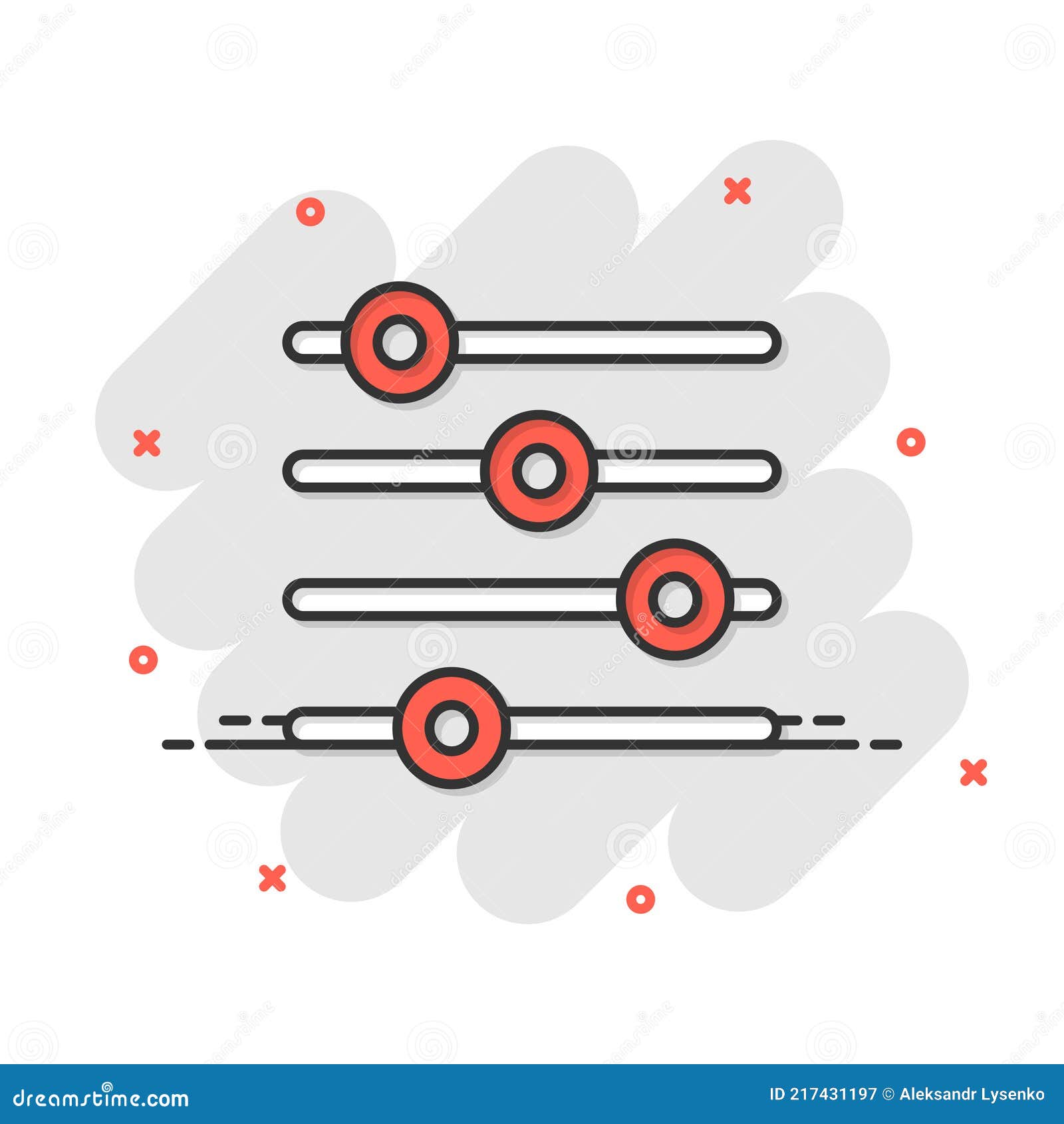 Control Volume Icon In Comic Style. Audio Adjusting Cartoon Sign Vector ...