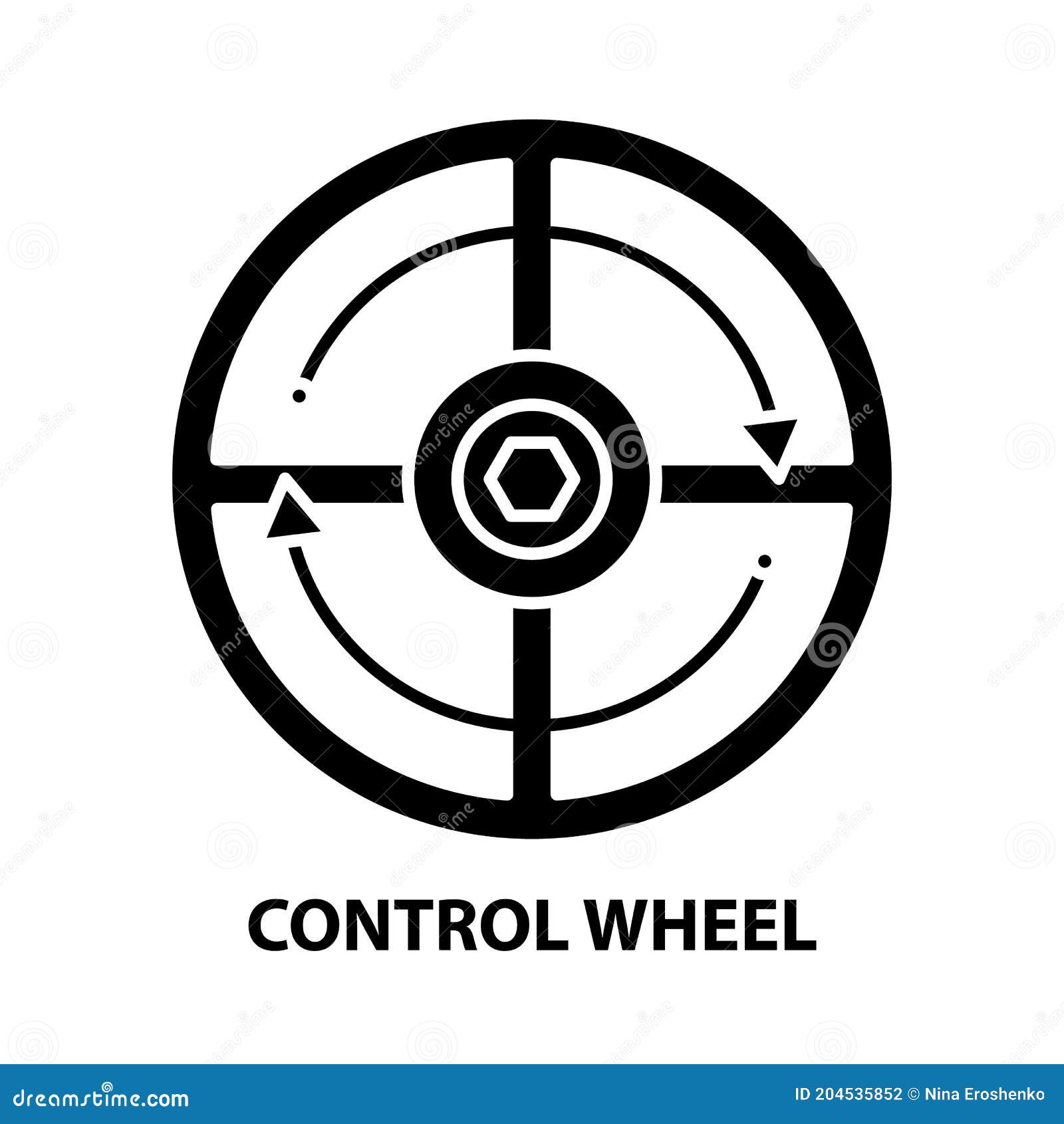 Control Wheel Icon, Black Vector Sign with Editable Strokes, Concept ...