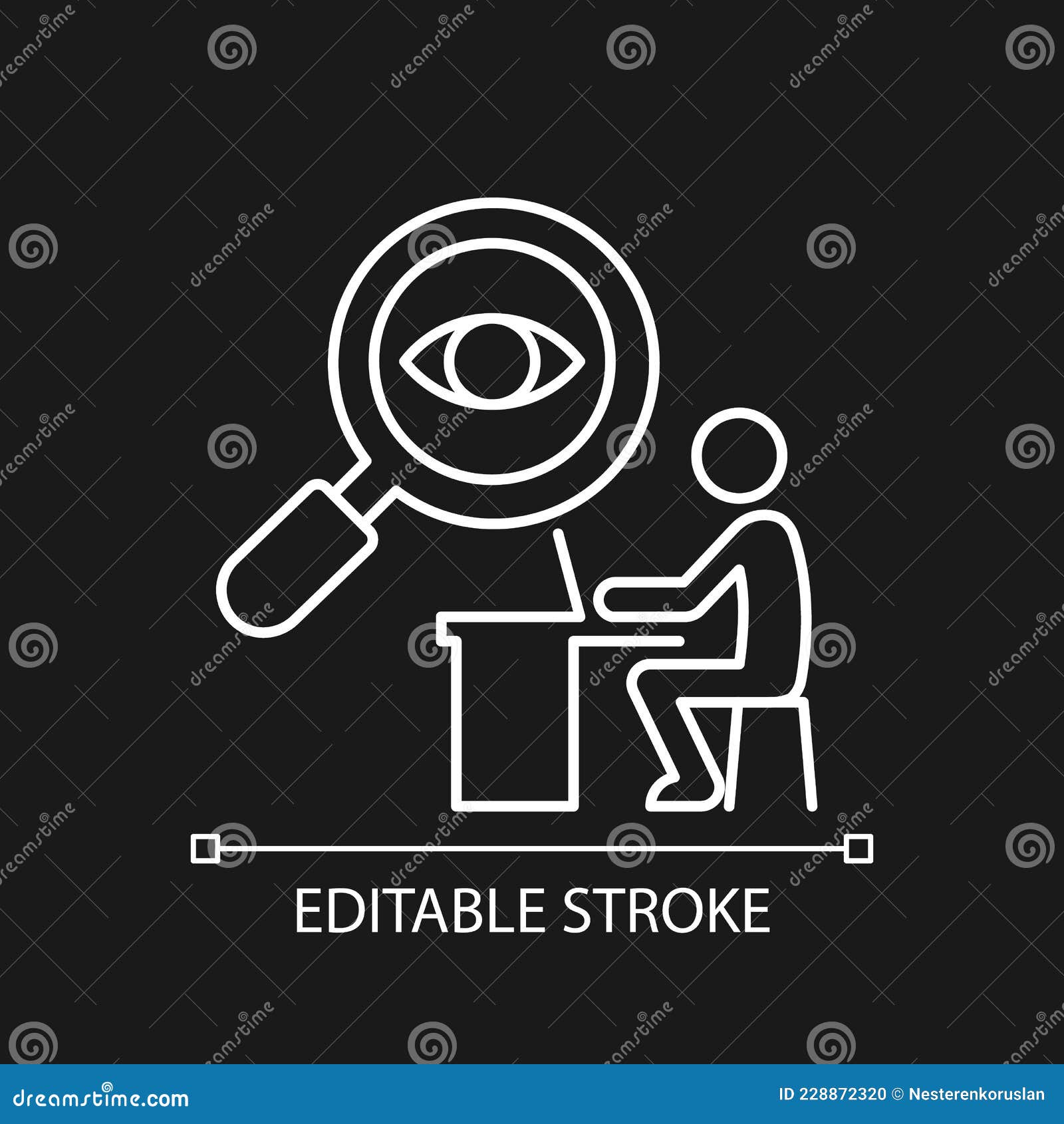 Control White Linear Icon for Dark Theme Stock Vector - Illustration of ...