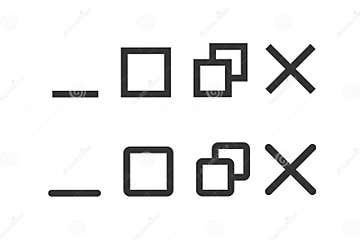 Control Window Button Icon. Minimize, Maximize, Close, Exit Button ...