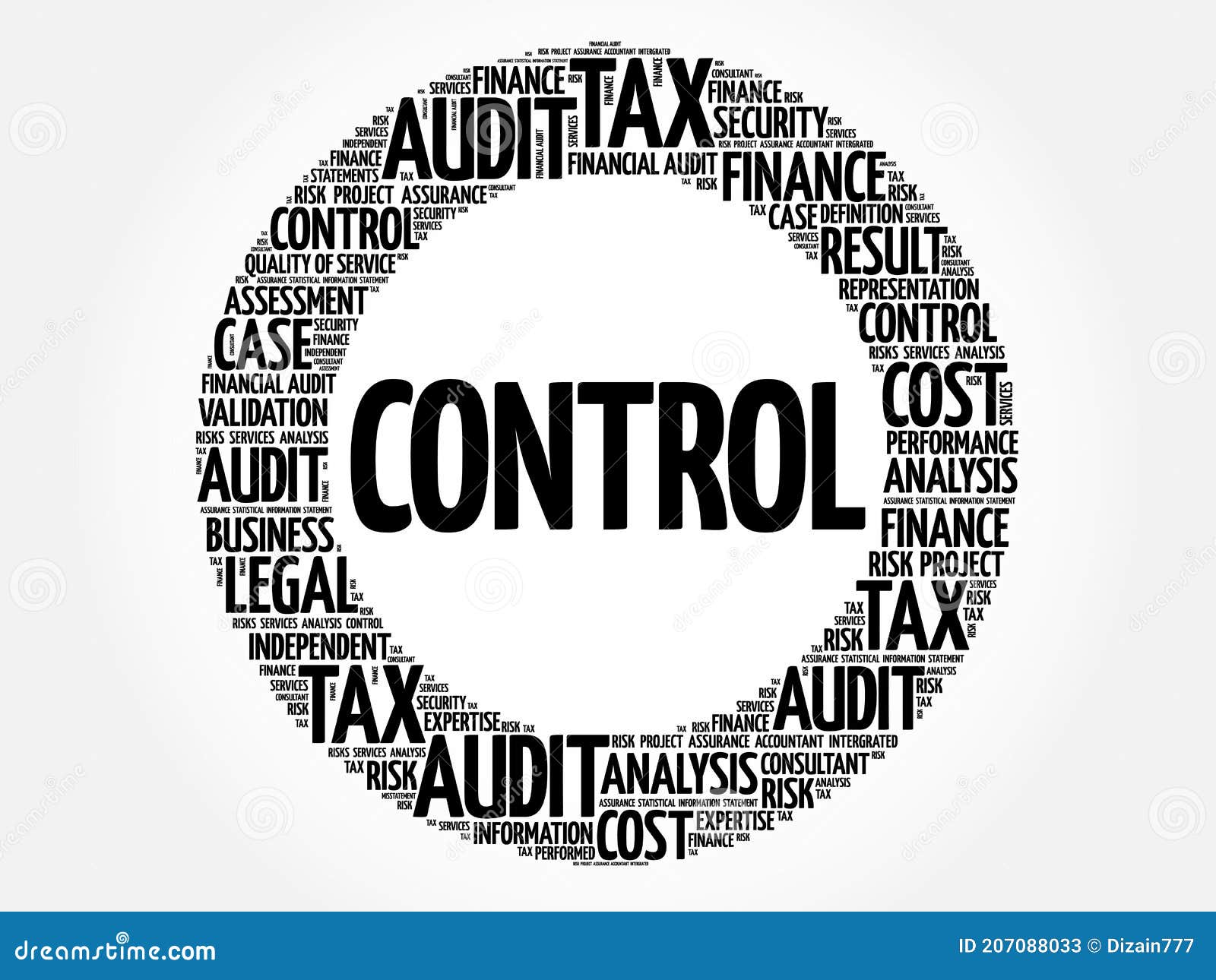 CONTROL word cloud stock illustration. Illustration of assessment ...