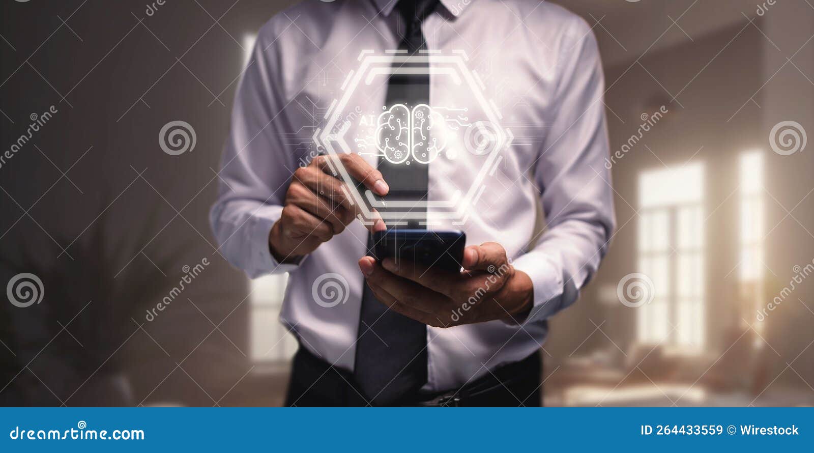 Control, Work, Command with Artificial Intelligence AI Droid Robot and ...