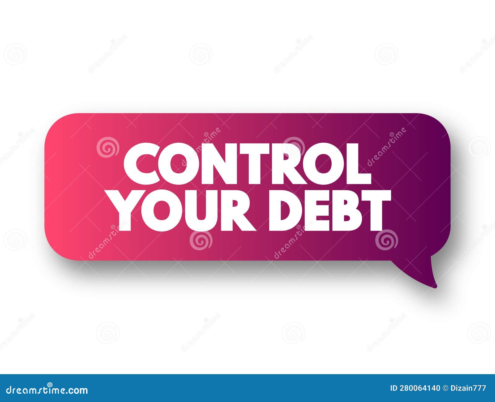 Control Your Debt Text Message Bubble, Concept Background Stock ...