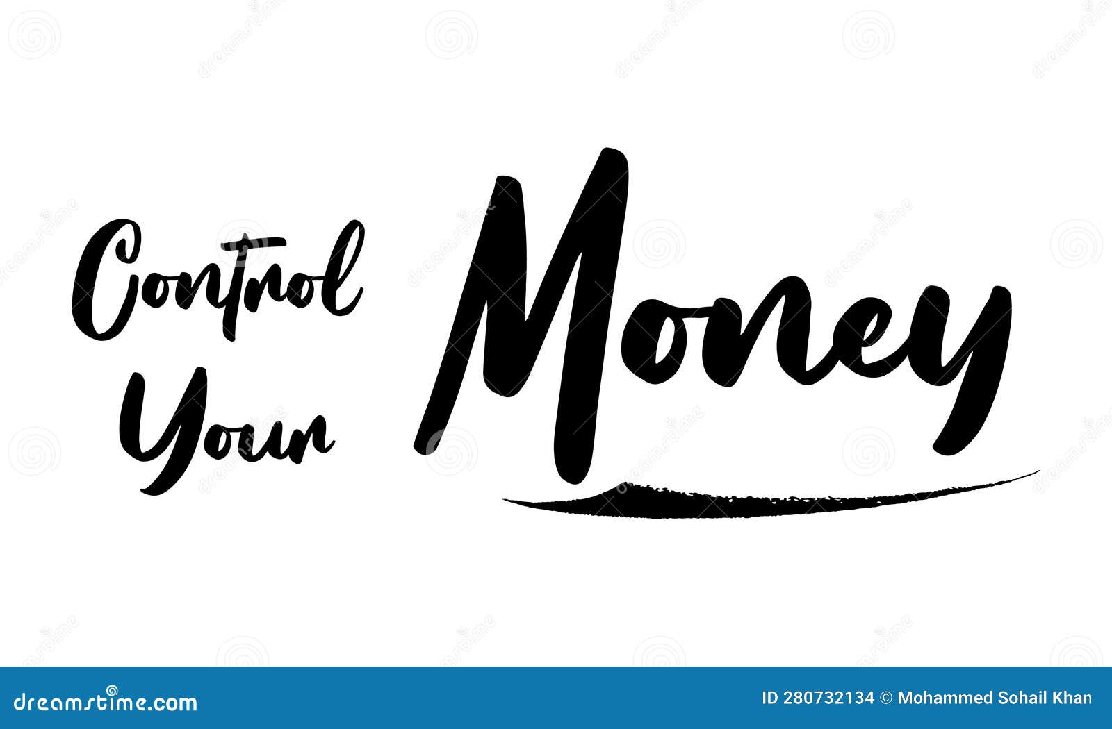 Control Your Money Elegant Bold Typography Text Lettering Vector Design ...