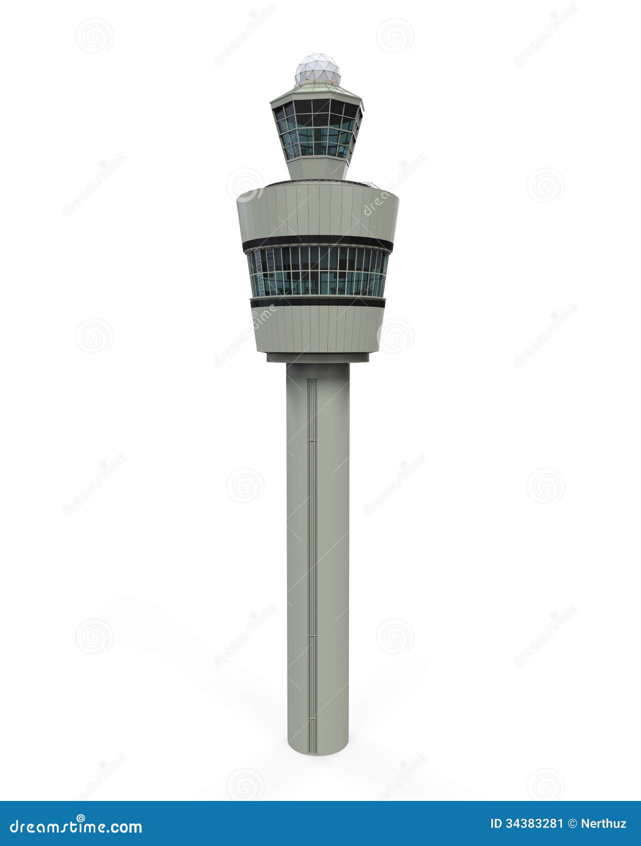 Controle Da Torre De Ar Isolado Ilustração Stock - Ilustração de ...
