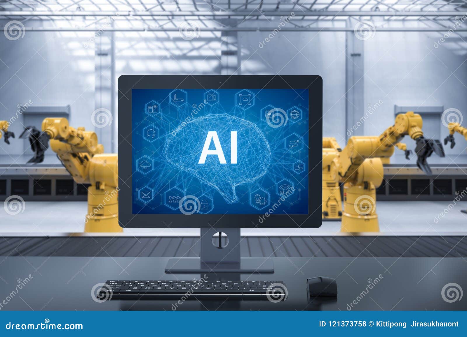 Controle de computador ai ilustração stock. Ilustração de intelecto ...