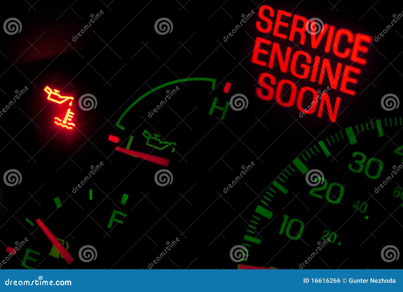 Controle la luz del motor foto de archivo. Imagen de panel - 16616266