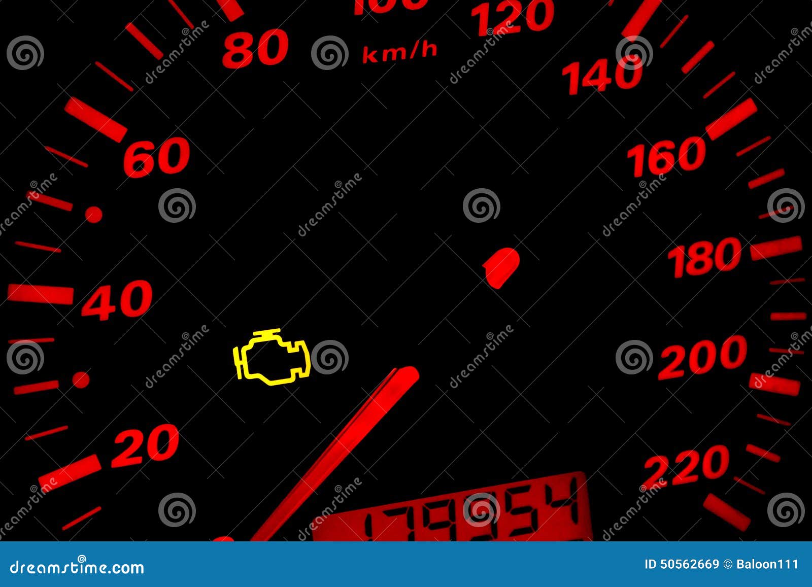 Controle la luz del motor imagen de archivo. Imagen de coche - 50562669