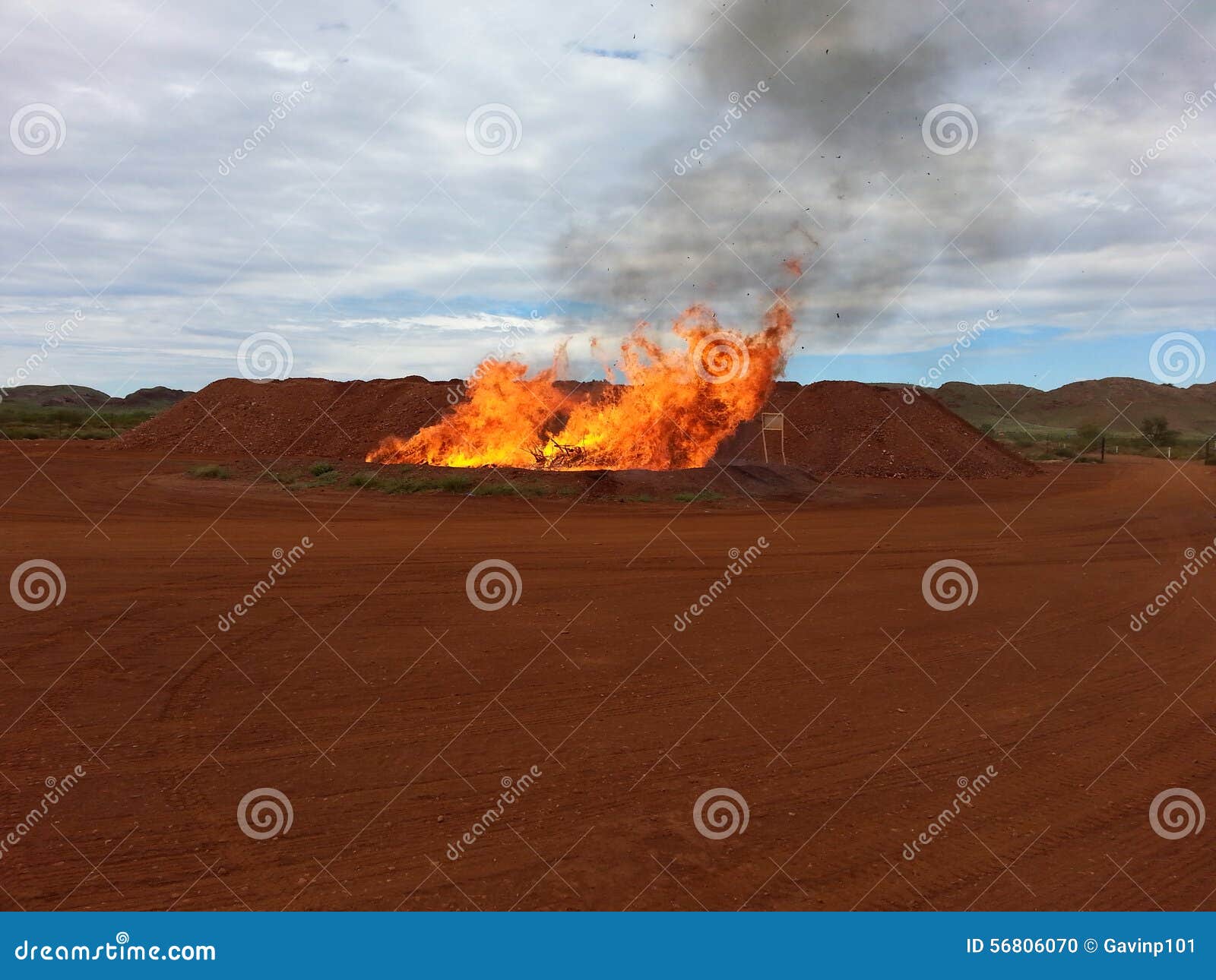 Controled Fire Burn with Black Smoke Stock Photo - Image of control ...