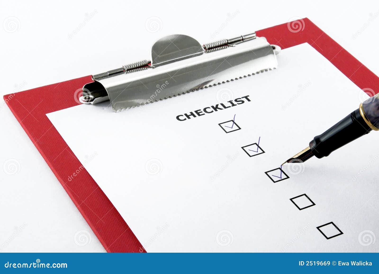Controlelijst stock afbeelding. Image of document, optie - 2519669