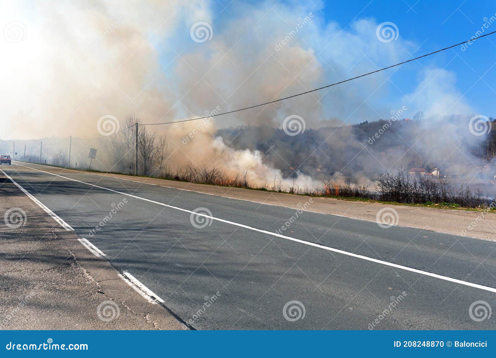 Controlled Burn Road Pollution Stock Photo - Image of carriage ...