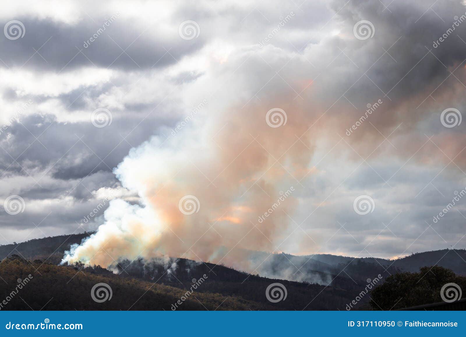 Controlled Burns Creating Thick Smoke Over the Bush in Australia Stock ...