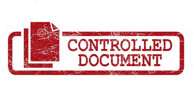 Controlled Document Text Stamp with Red Ink. Stock Vector ...