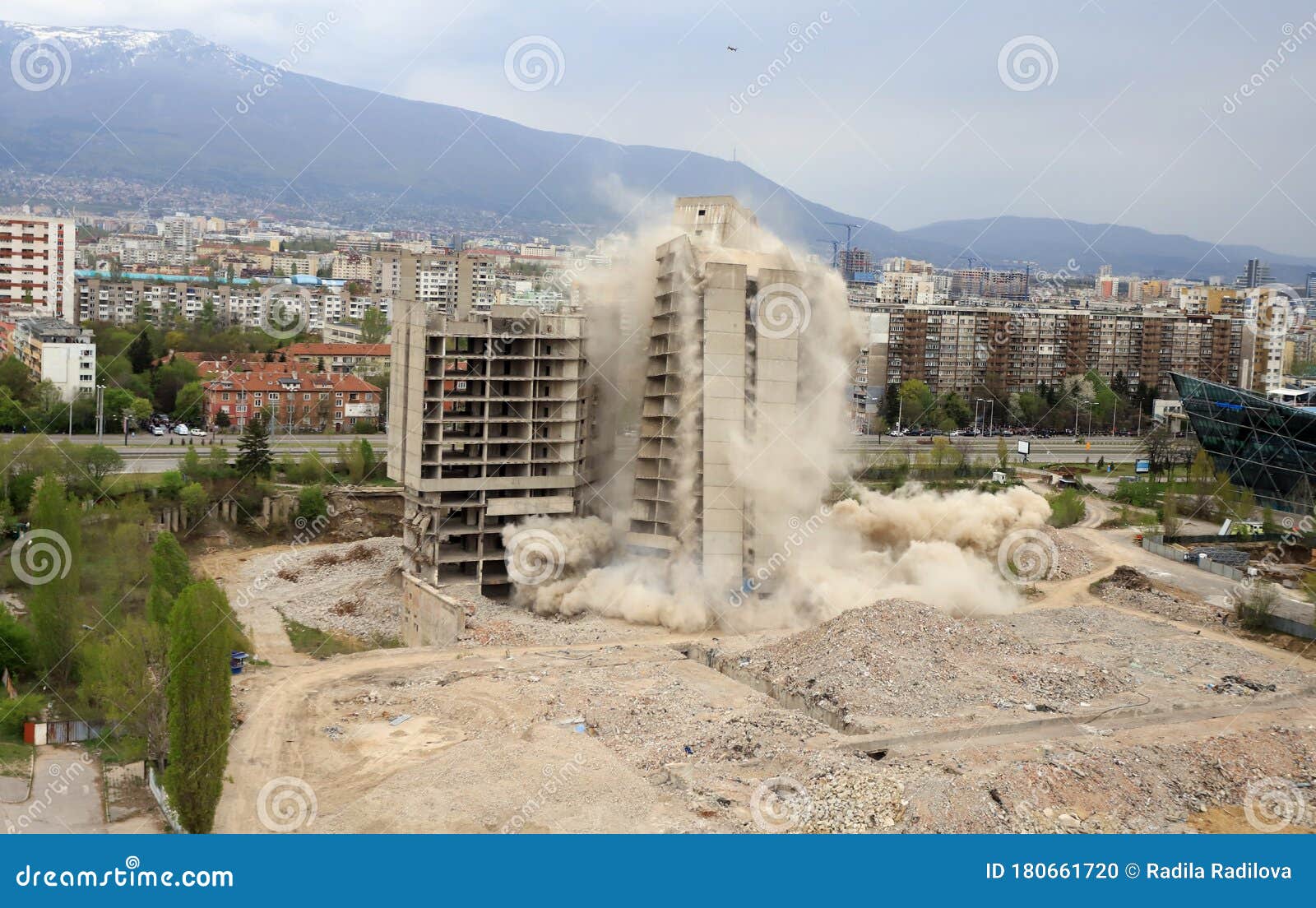Controlled Explosion with Blasts of a Big Building Editorial Image ...