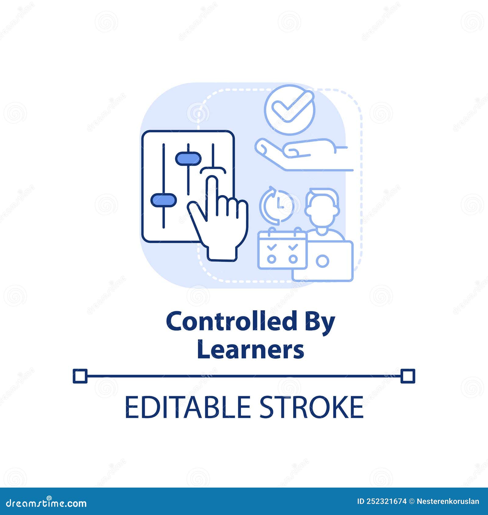 Controlled by Learners Light Blue Concept Icon Stock Vector ...