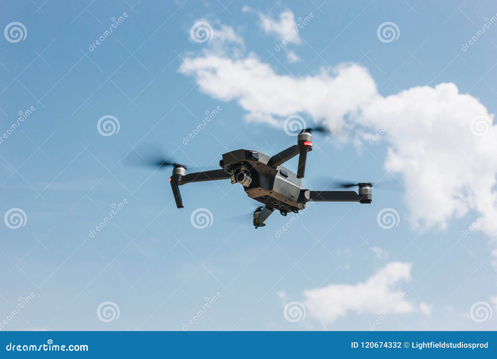 Controlled Modern Drone Flying Stock Photo - Image of flying ...