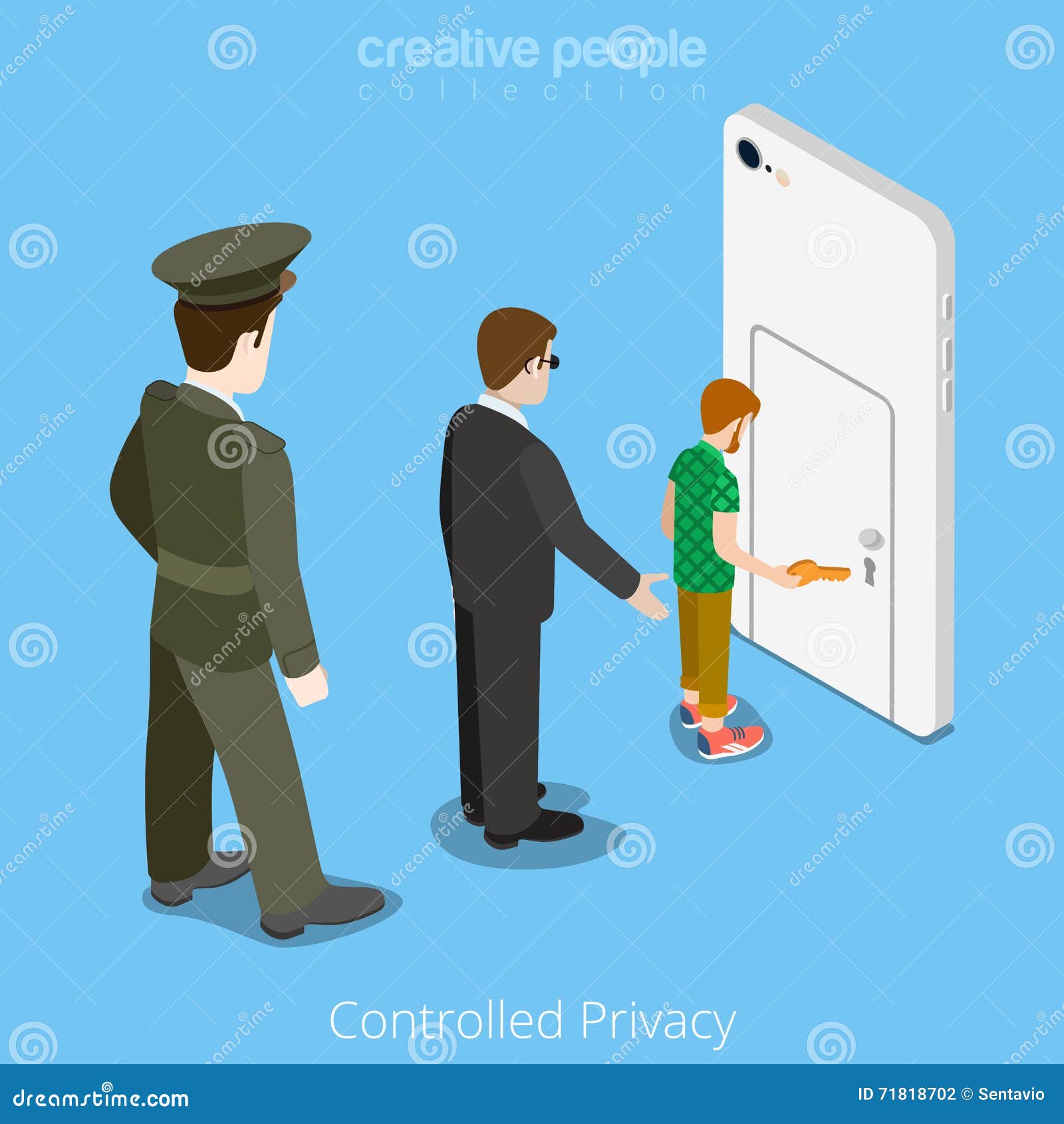 Compromised Privacy Concept. Special Agents Shake Vector Illustration ...