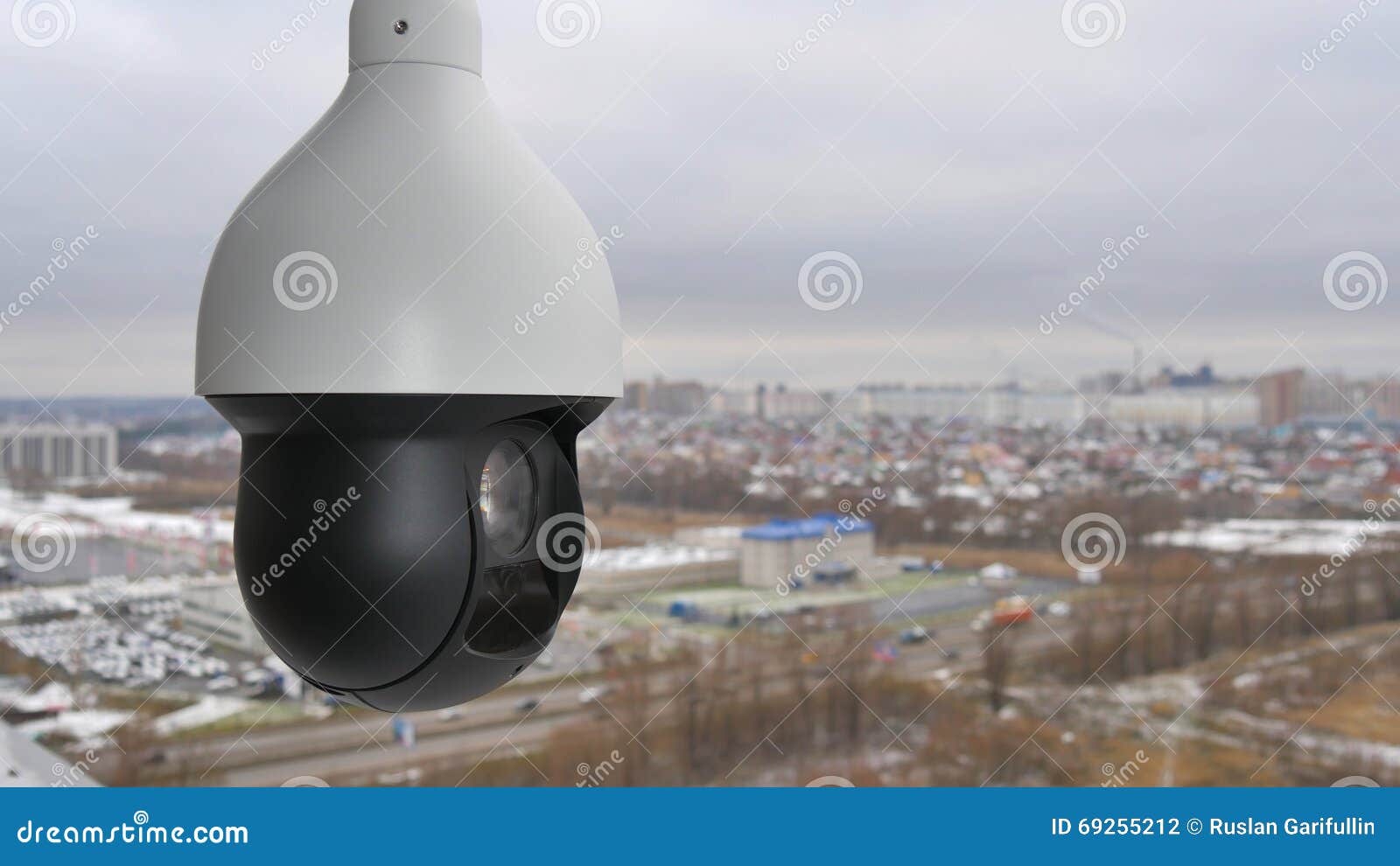 Controlled Speed Dome PTZ Camera in Outdoors Stock Photo - Image of ...
