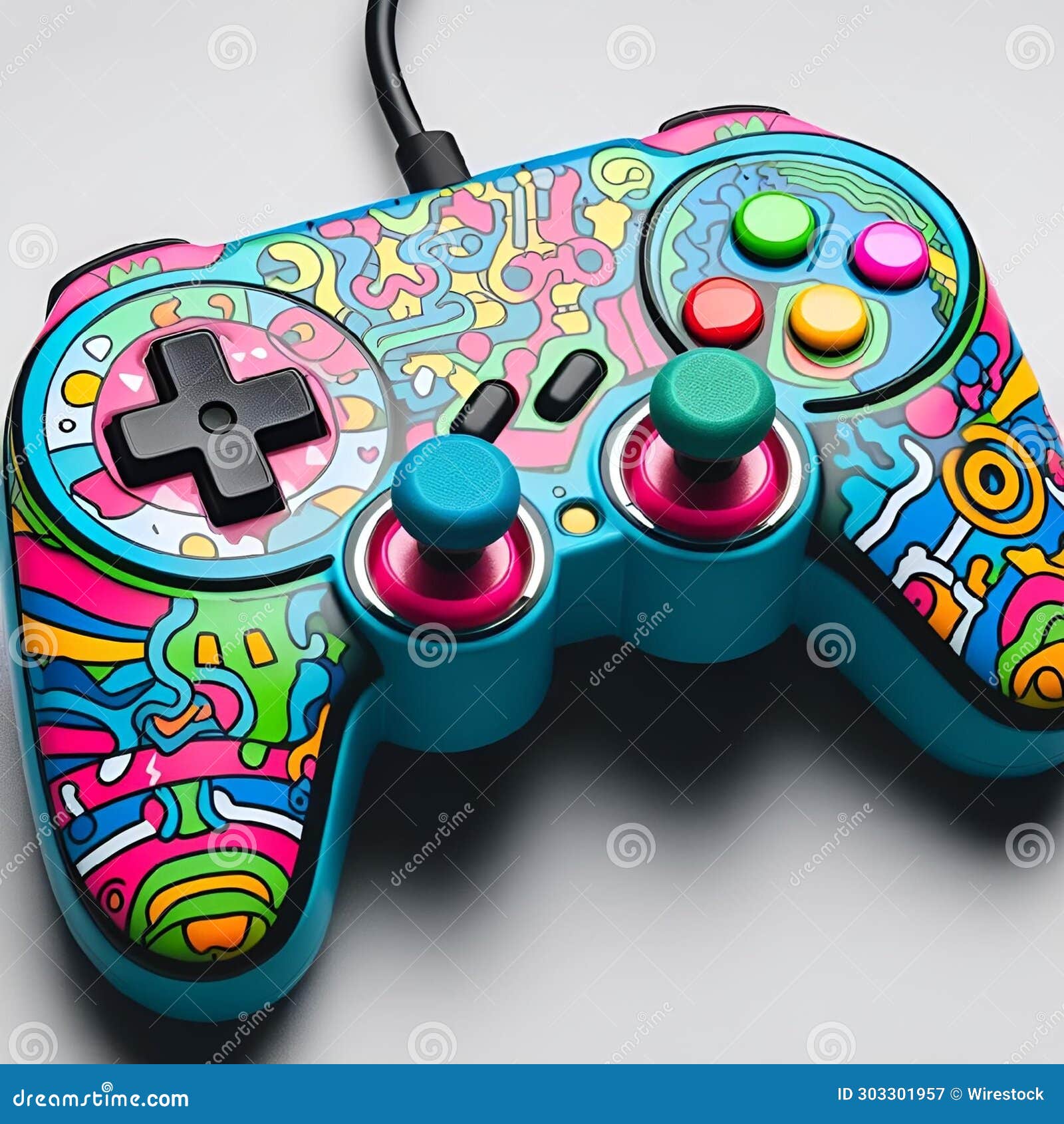 The Controller is All Painted with Colorful Designs on it by Artist ...