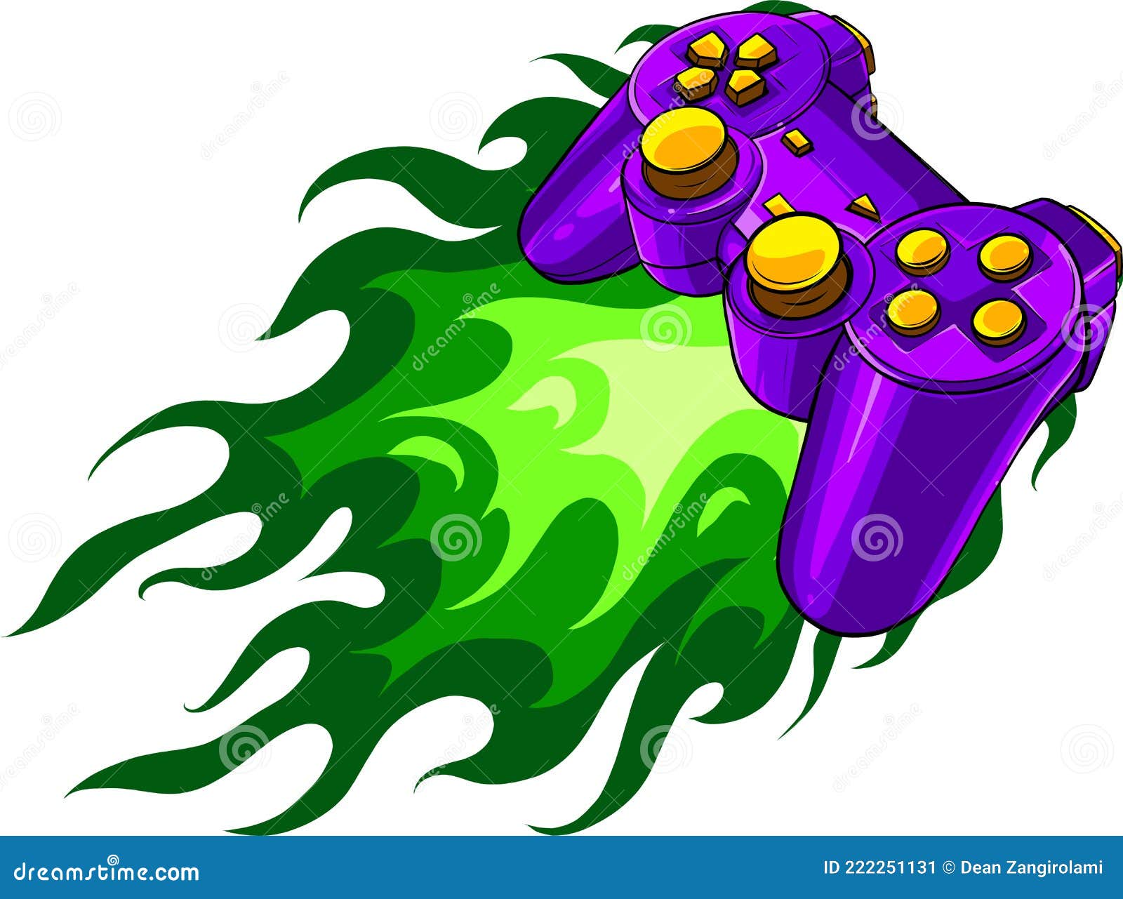 Controller Console with Flames Vector Illustration Design Stock Vector ...