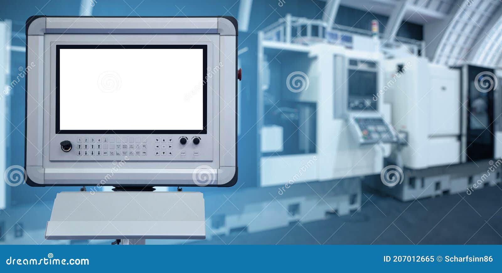 Controller with Display in a Smart Factory Stock Image - Image of ...